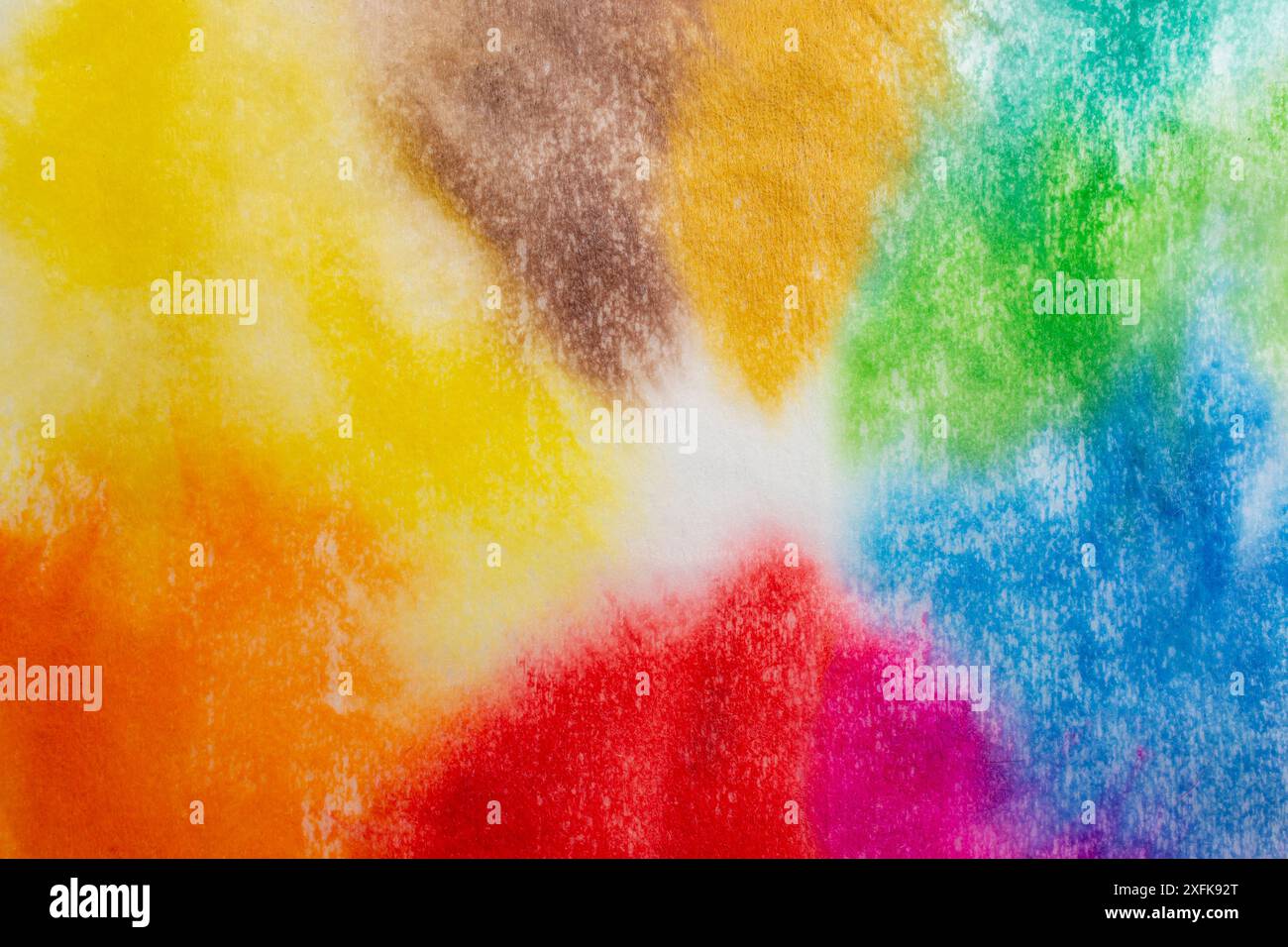 Rainbow water colors, diffusion on white microfiber fabric Stock Photo ...