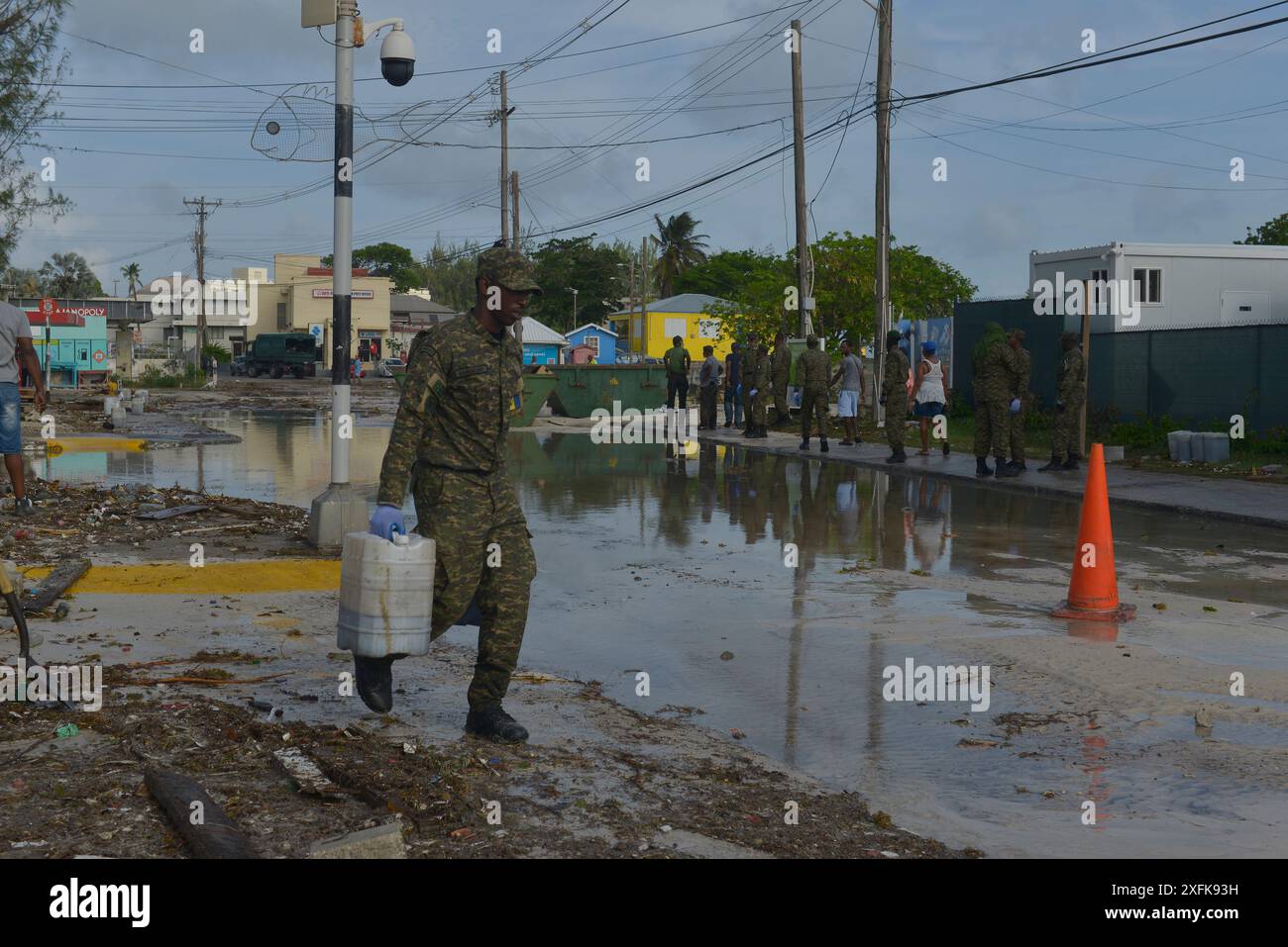 MIAMI, FLORIDA - July 01: Members of Barbados Defense Force is seen ...