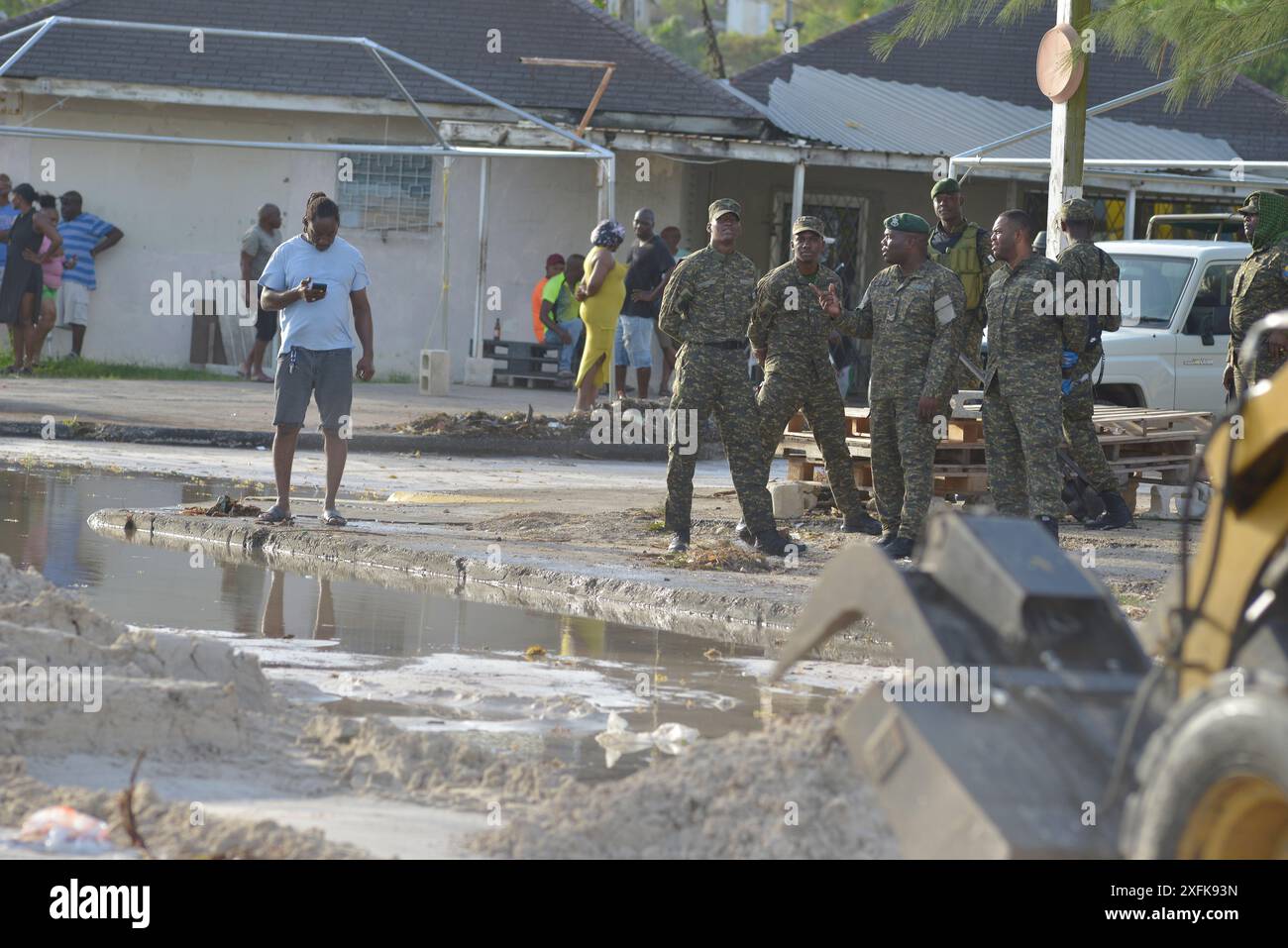 MIAMI, FLORIDA - July 01: Members of Barbados Defense Force is seen ...