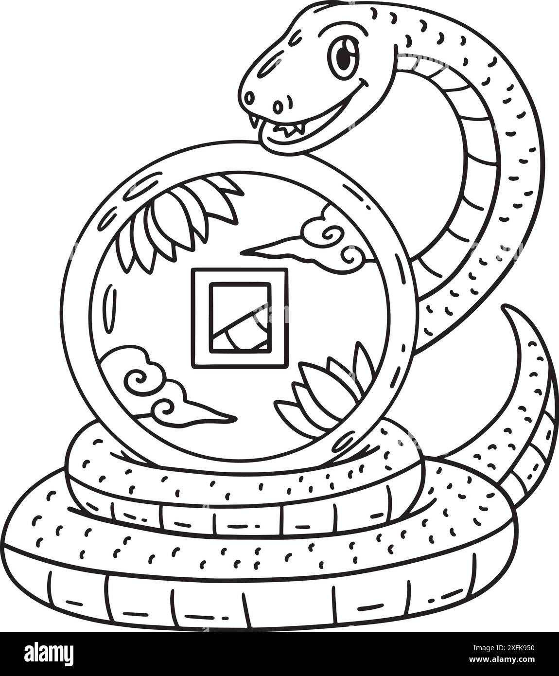 Year of the Snake Surrounding Coin Isolated Stock Vector Image & Art ...