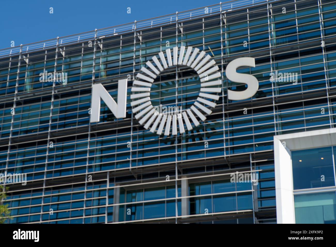 Portugal Lisbon -1 July 2024 . NOS, SGPS S.A. is a Portuguese telecommunications and media ...