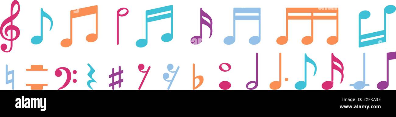 Colorful Single Music Symbols