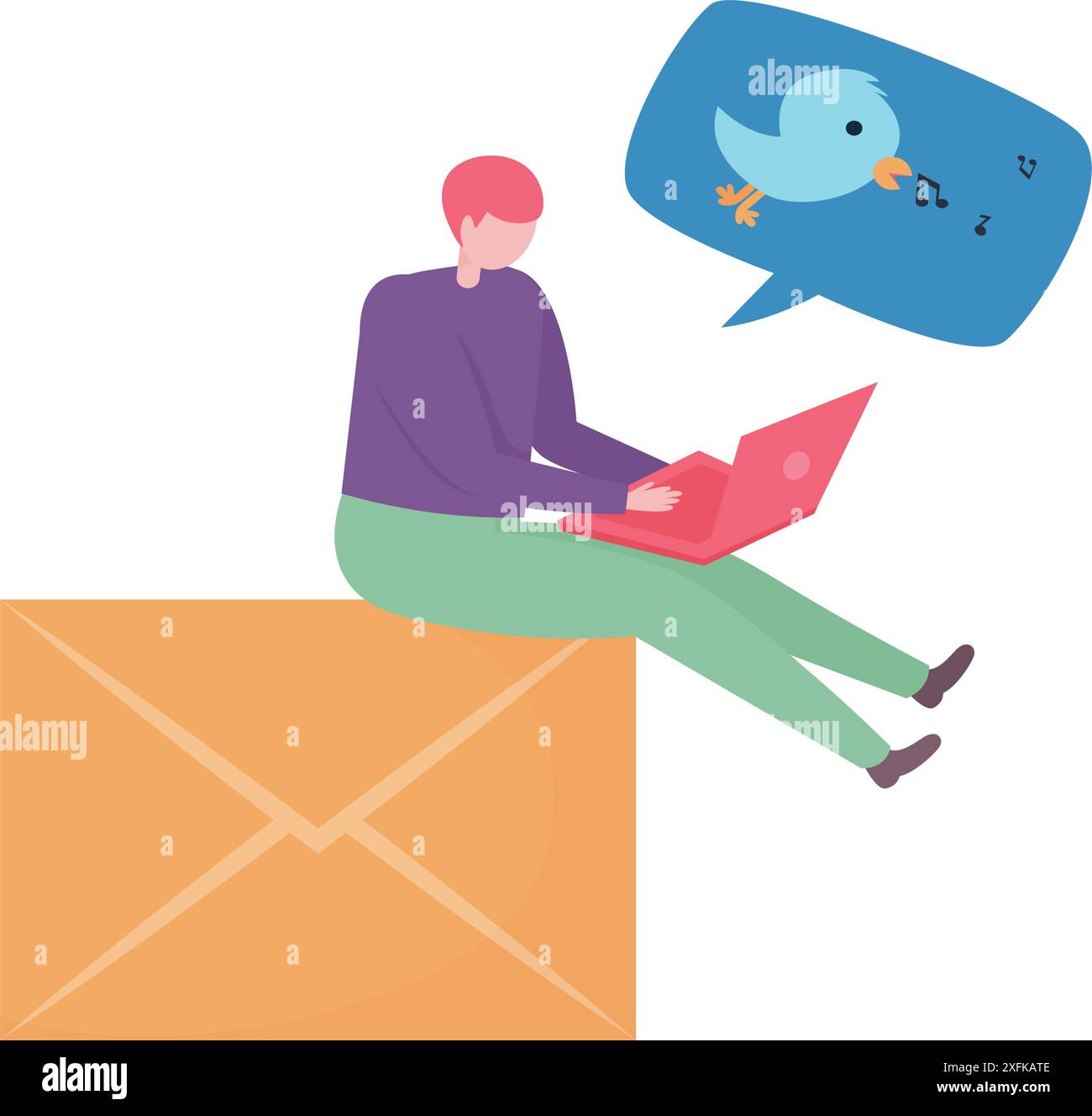 Social Media Communication concept on a transparent background, flat ...