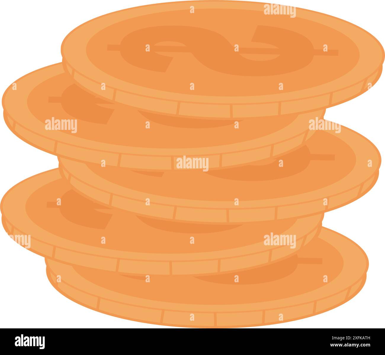 Coins Stack on a transparent background, finance concept, flat design ...