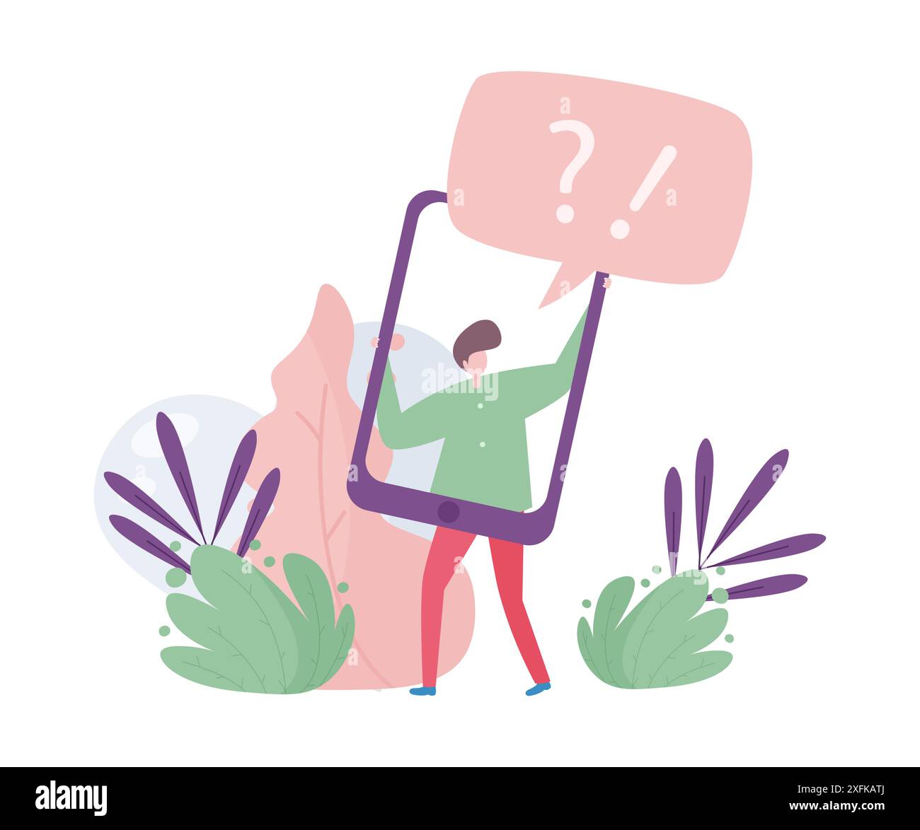 Social Media Communication concept on a transparent background, flat ...