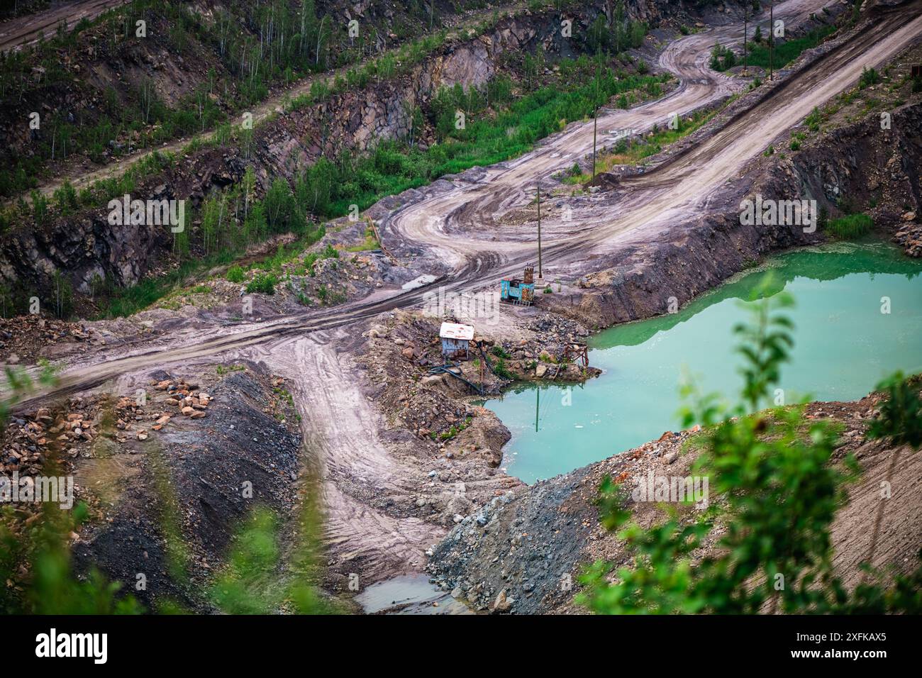 quarry for the extraction of crystalline graphite, deposit of ...