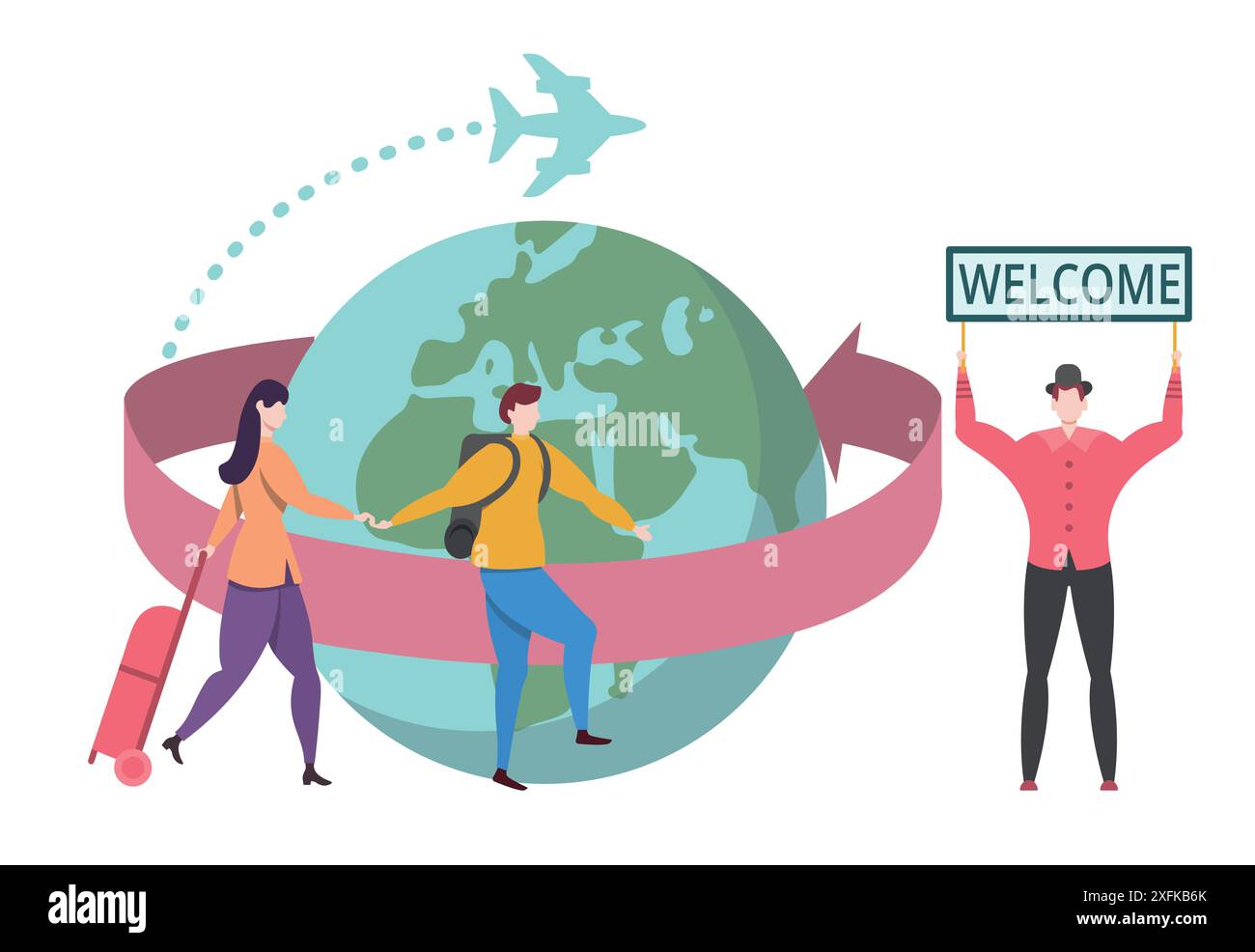 Travel concept on a transparent background, flat design vector ...