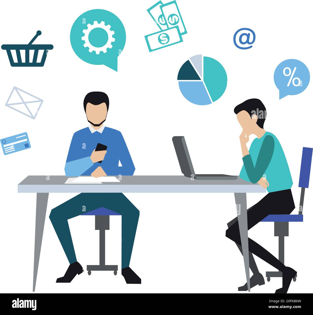 Business Process with Profit concept on a transparent background, flat ...