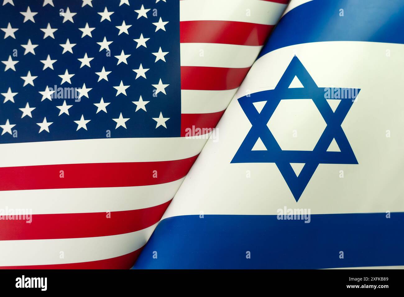 Flags of the USA, israel. The concept of international relations ...