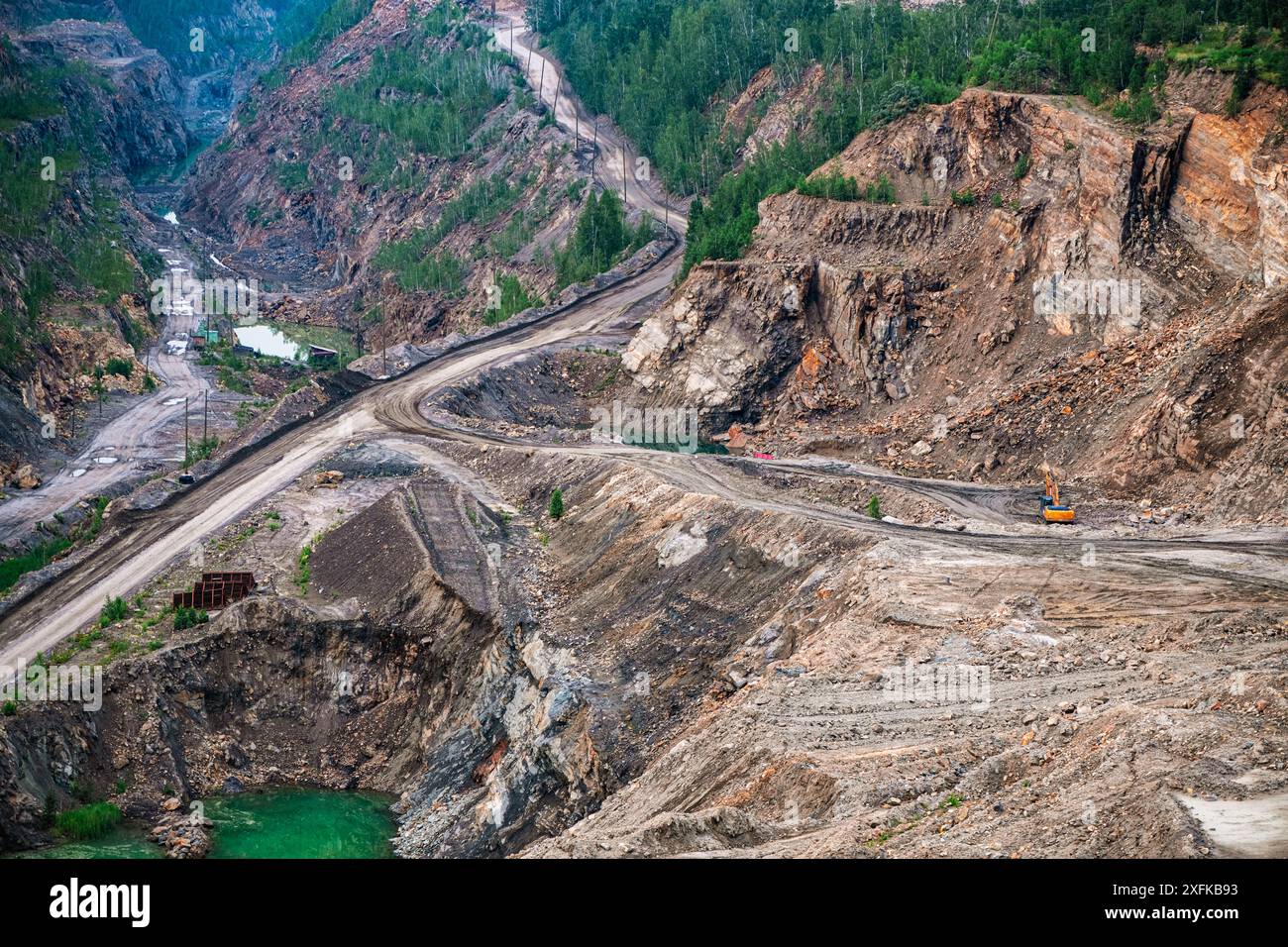quarry for the extraction of crystalline graphite, deposit of ...