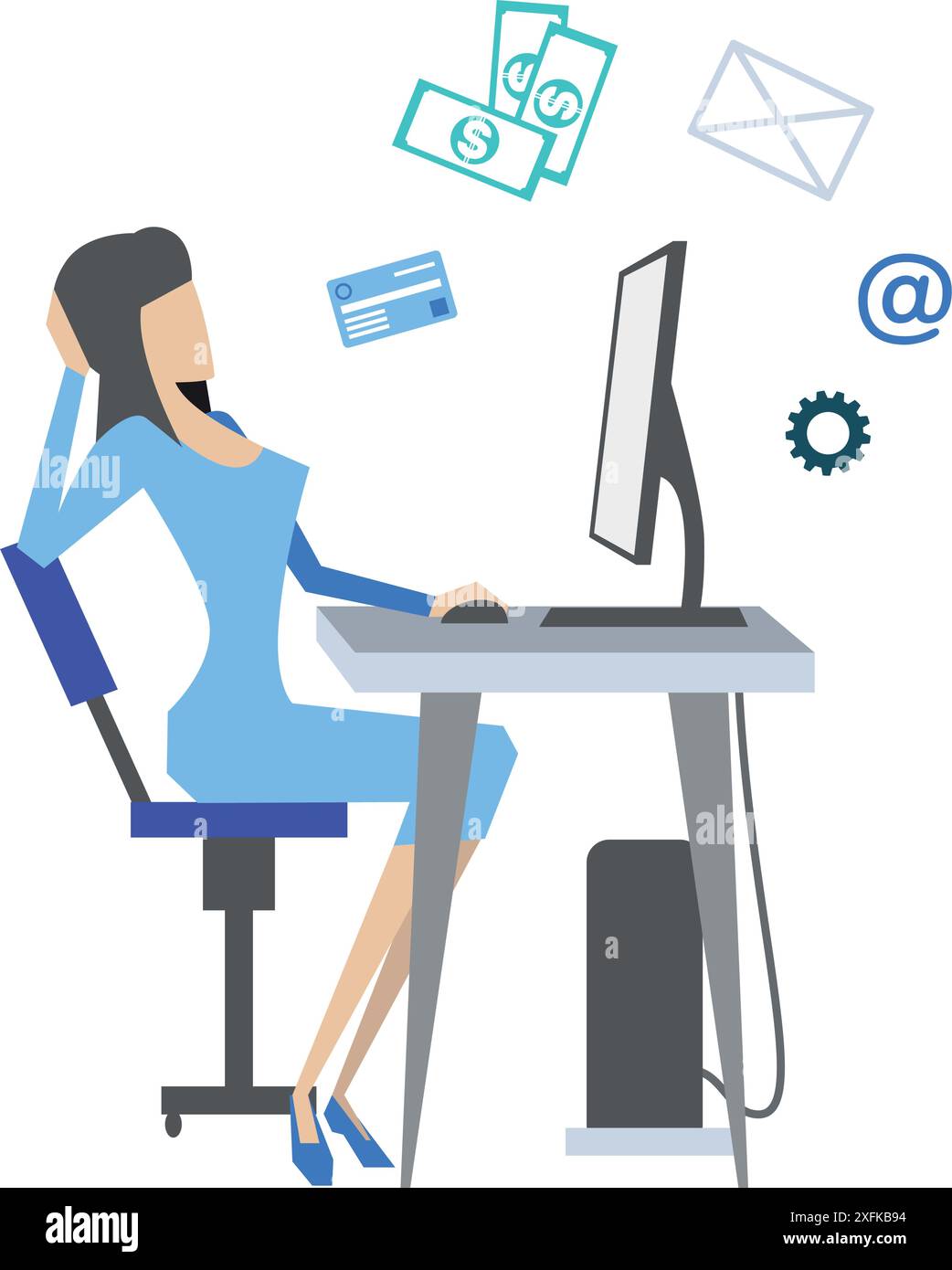 Business Process with Profit concept on a transparent background, flat ...