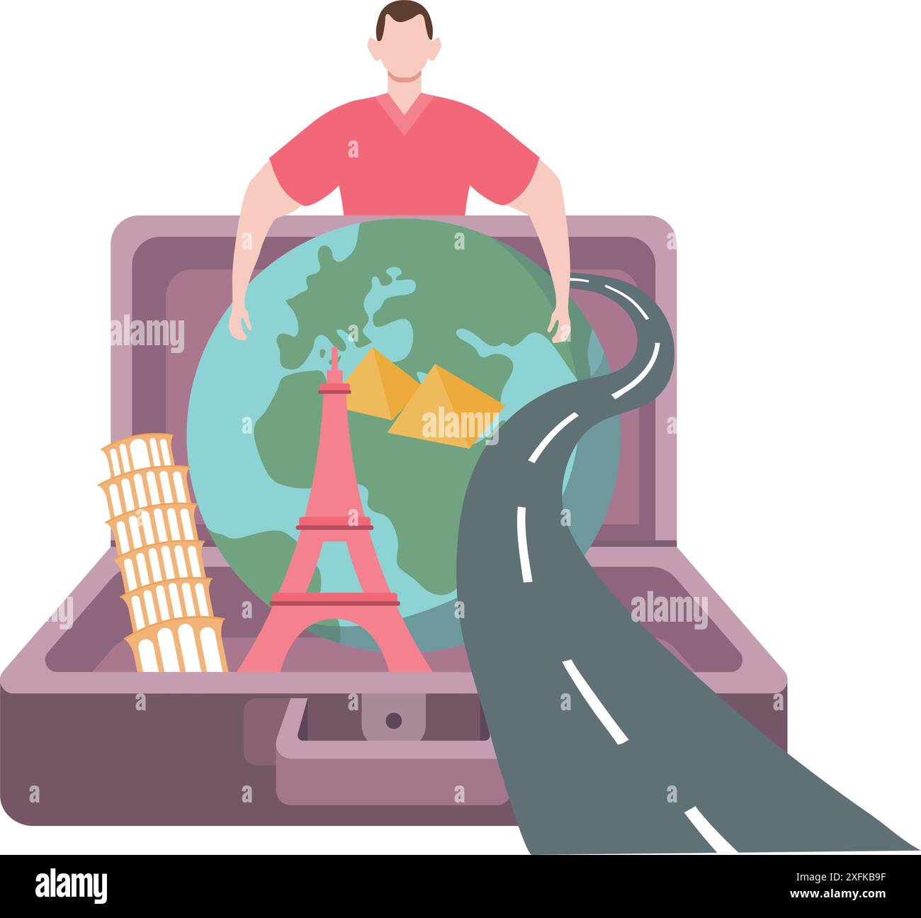 Travel concept on a transparent background, flat design vector ...