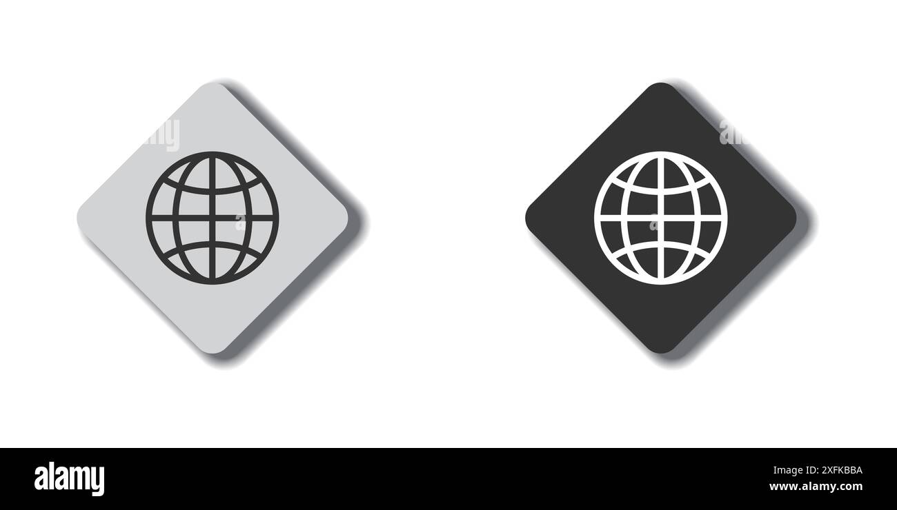 Globe icon. Web symbol. Flat vector illustration Stock Vector Image ...