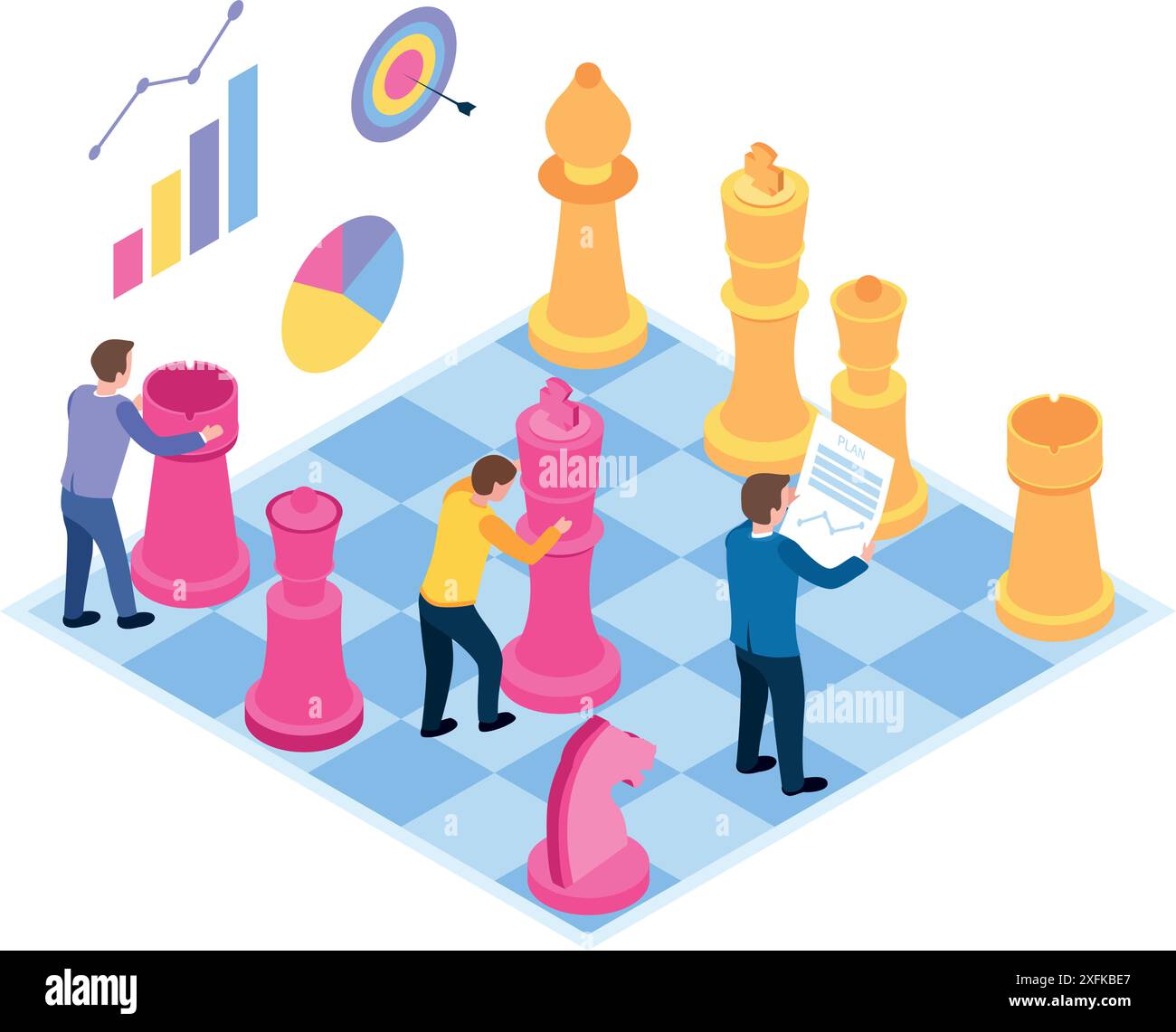 Business Strategy concept on a transparent background, flat design ...