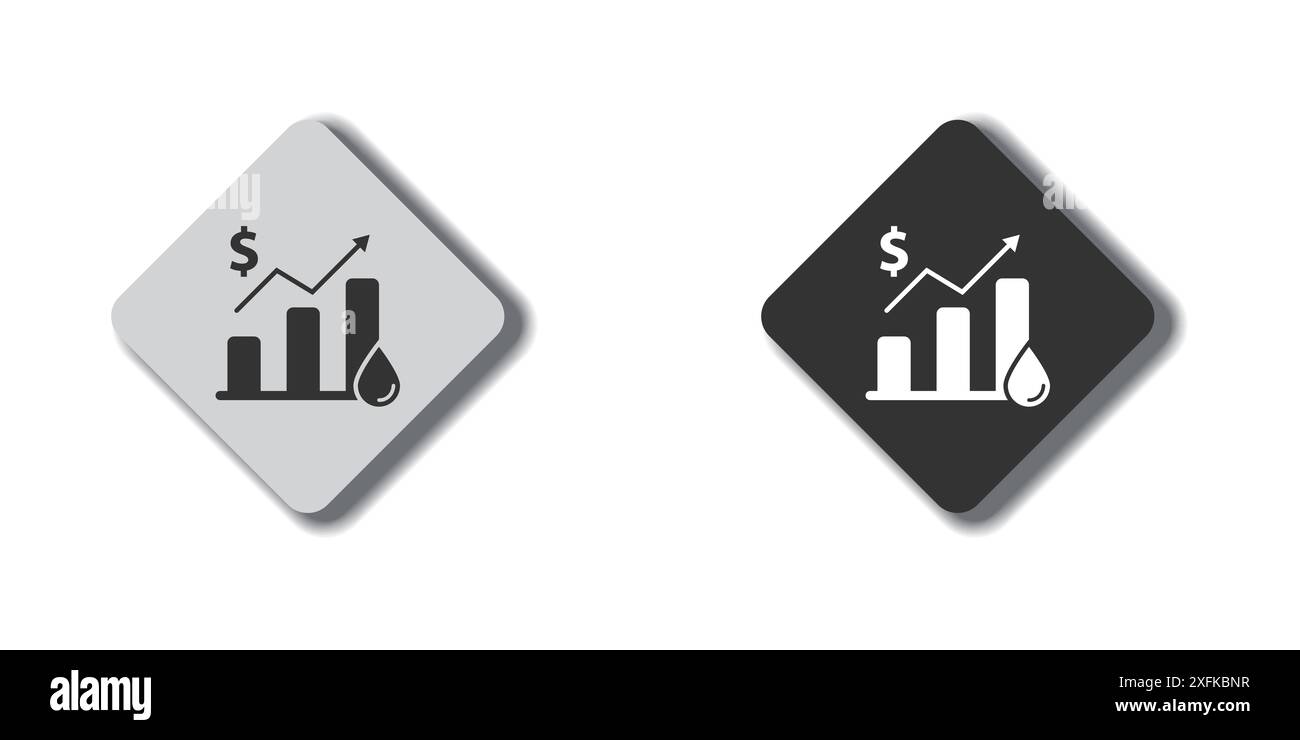 Oil price chart. Rising fuel prices. Flat vector illustration Stock ...