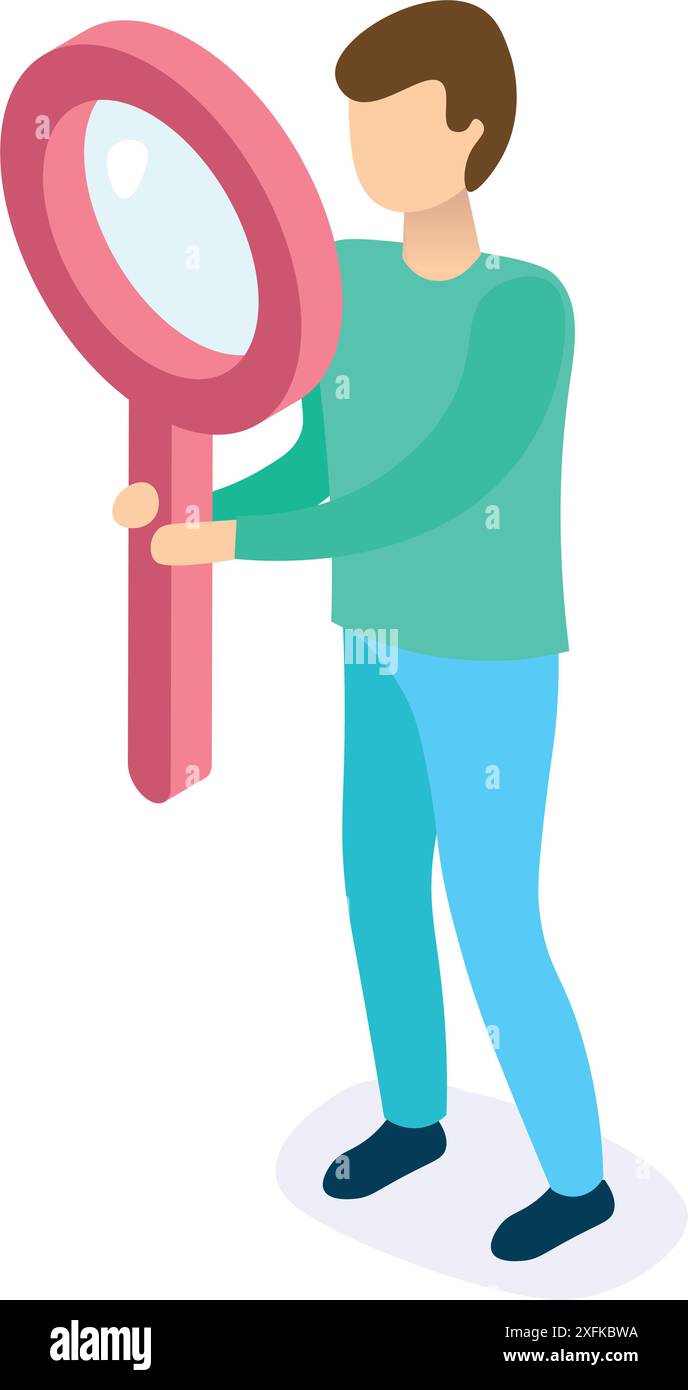 Man holding Magnifying Glass - online searching concept on a ...