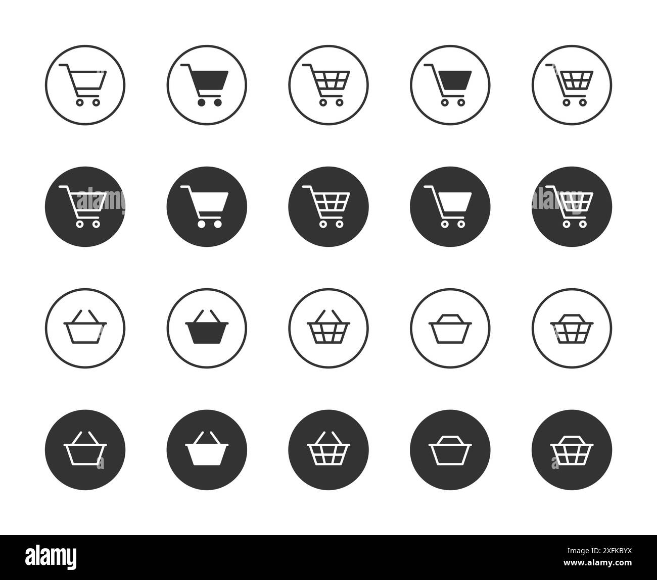 Set of shopping cart icons. Online store symbols. Flat vector ...