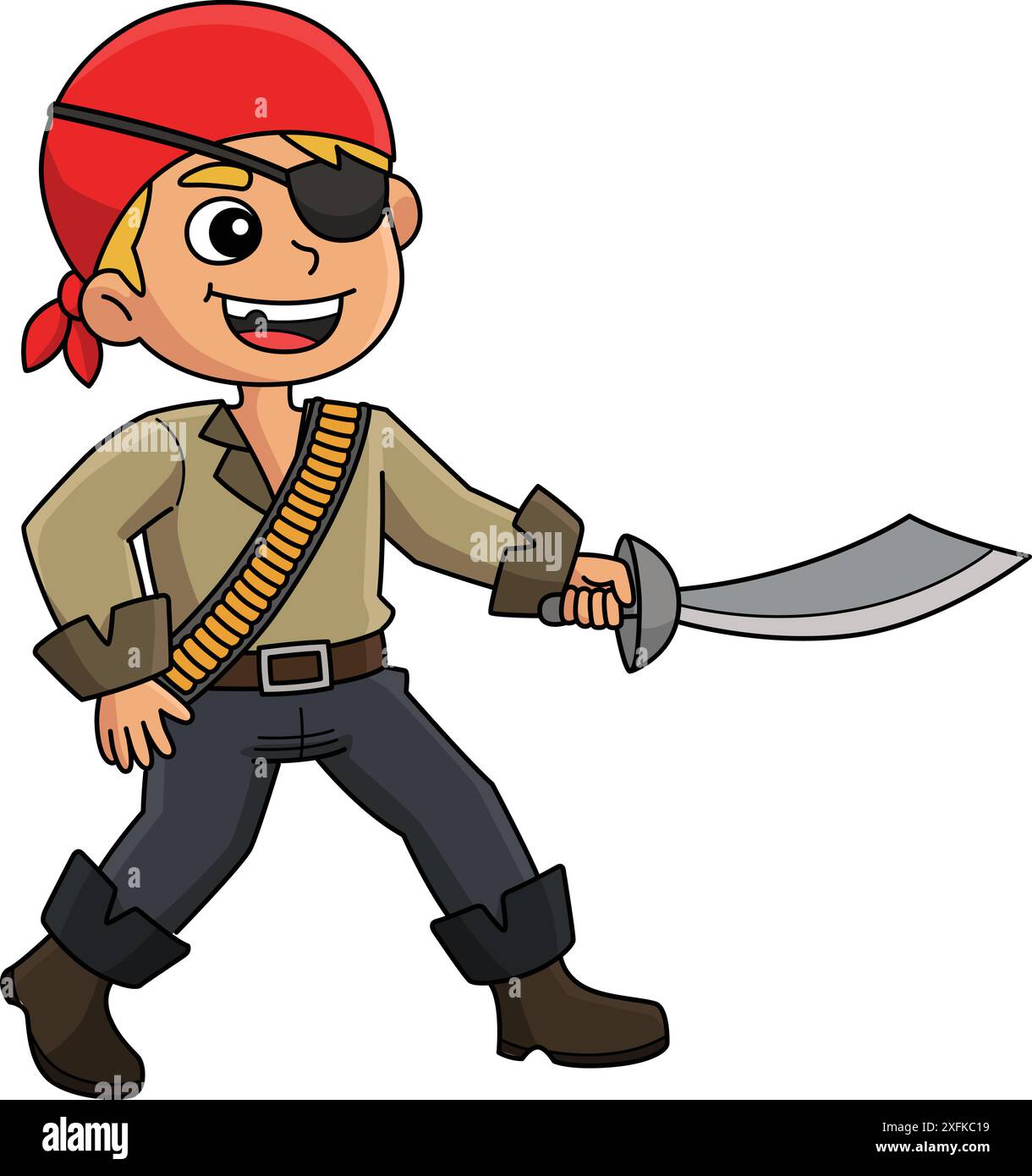 Pirate Fighting Cartoon Colored Clipart Stock Vector Image & Art - Alamy