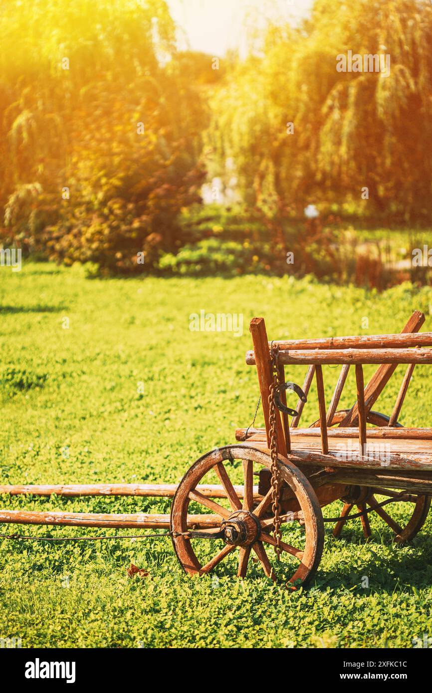 Gardening And Housekeeping. Vintage Cart On Summer Sunny Day ...