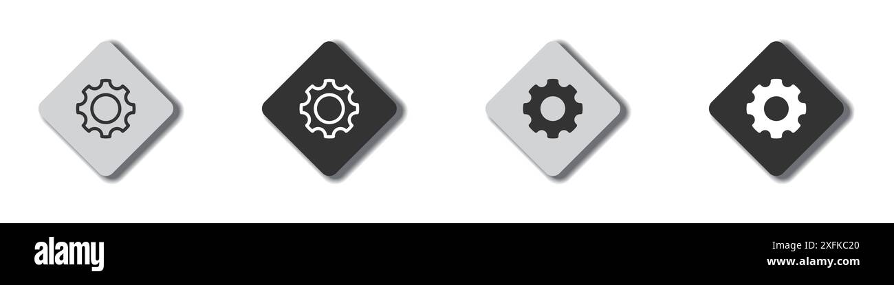 Gear icons set. Settings symbol. Vector illustration Stock Vector Image ...
