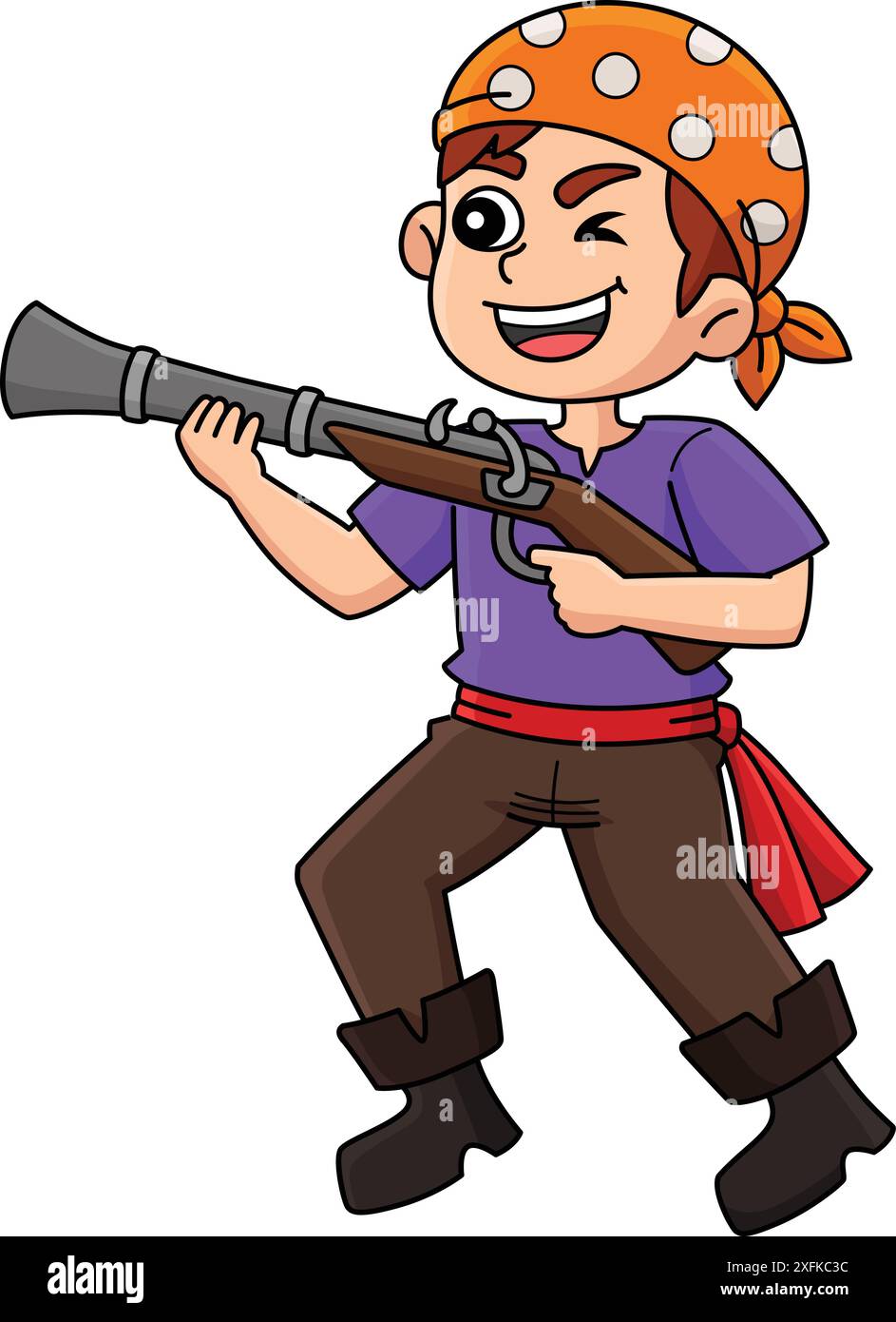 Gun weapon pirate color Cut Out Stock Images & Pictures - Alamy