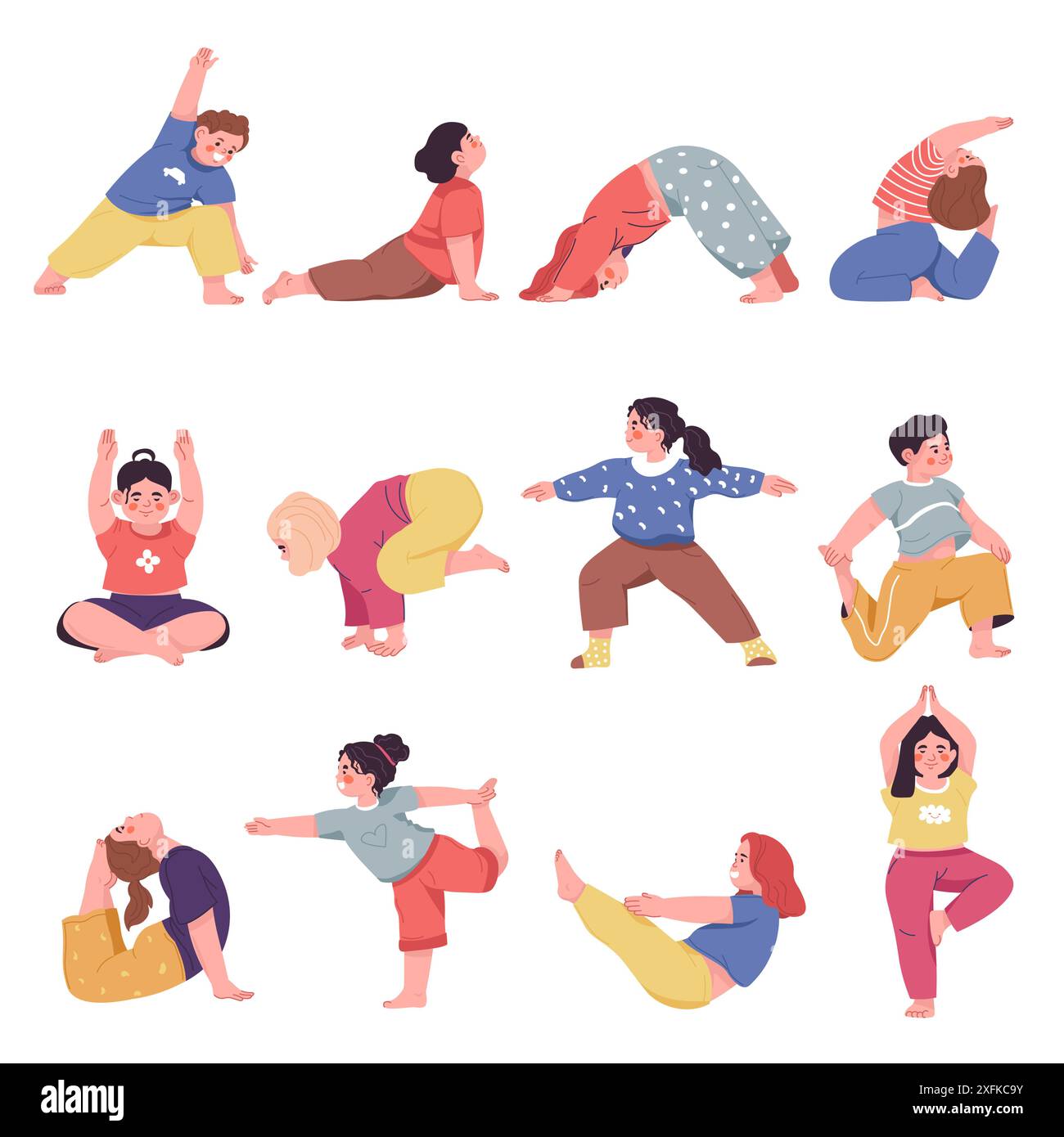 Diverse Group Yoga Poses vector Stock Vector Image & Art - Alamy