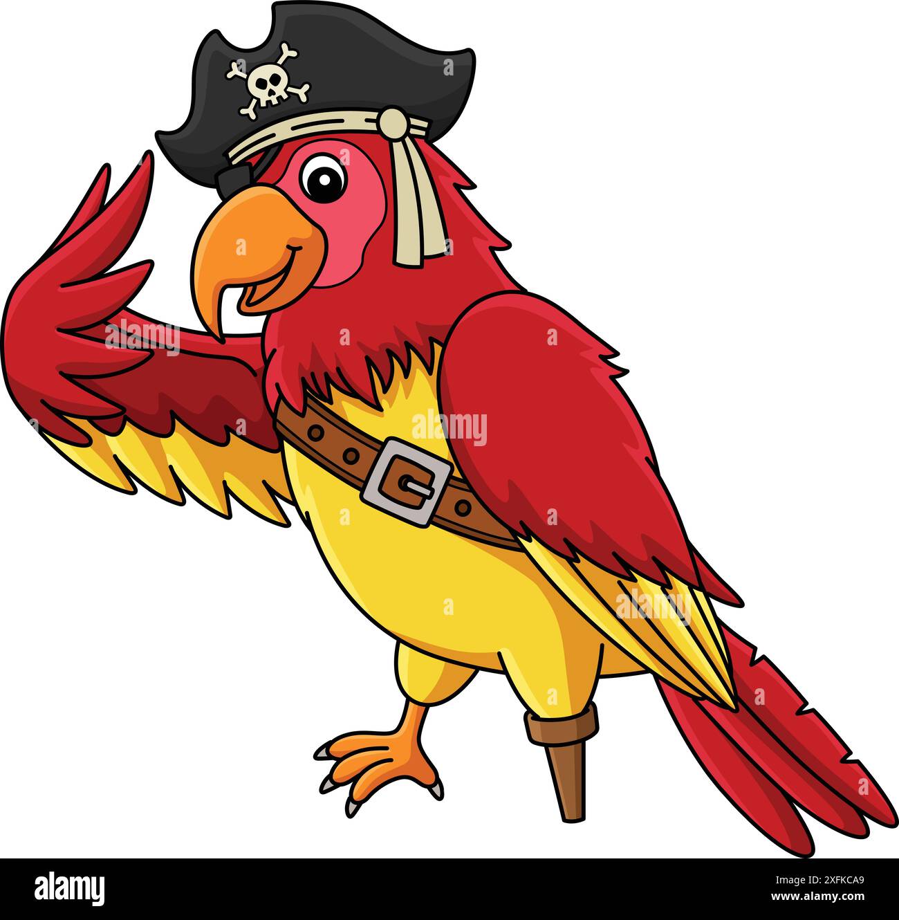 Pirate Parrot Cartoon Colored Clipart Illustration Stock Vector Image ...