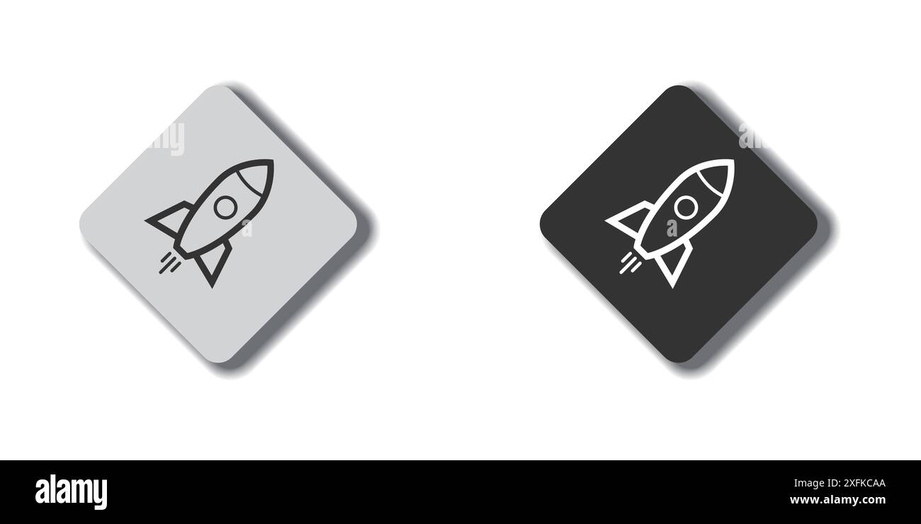 Rocket icon. Simple line rocket sign. Flat vector illustration Stock ...