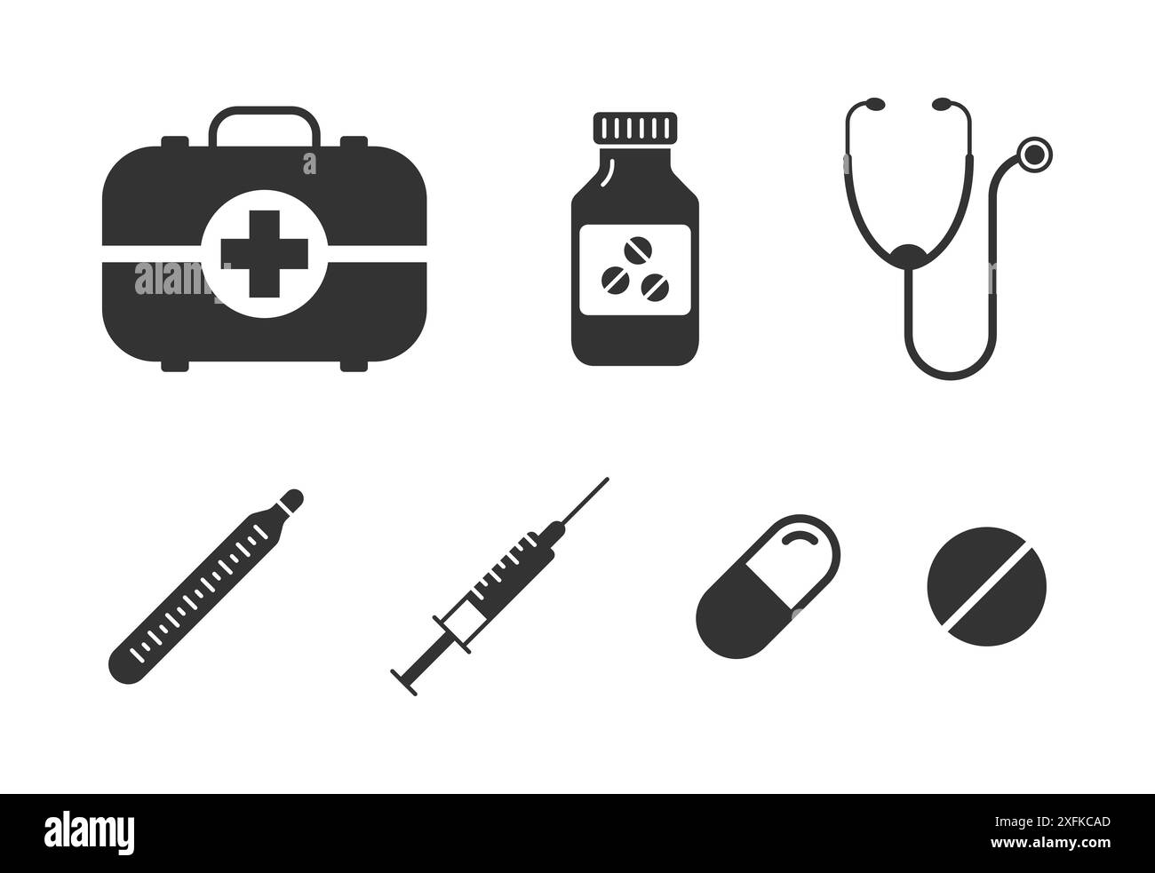 Medical Icons set. Doctor kit. Flat vector illustration Stock Vector ...