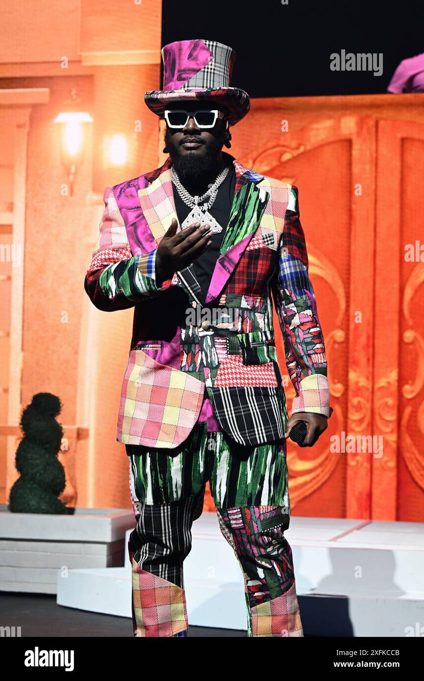 Miami Beach, FL, USA. 03rd July, 2024. T-Pain performs during T-Pain's ...
