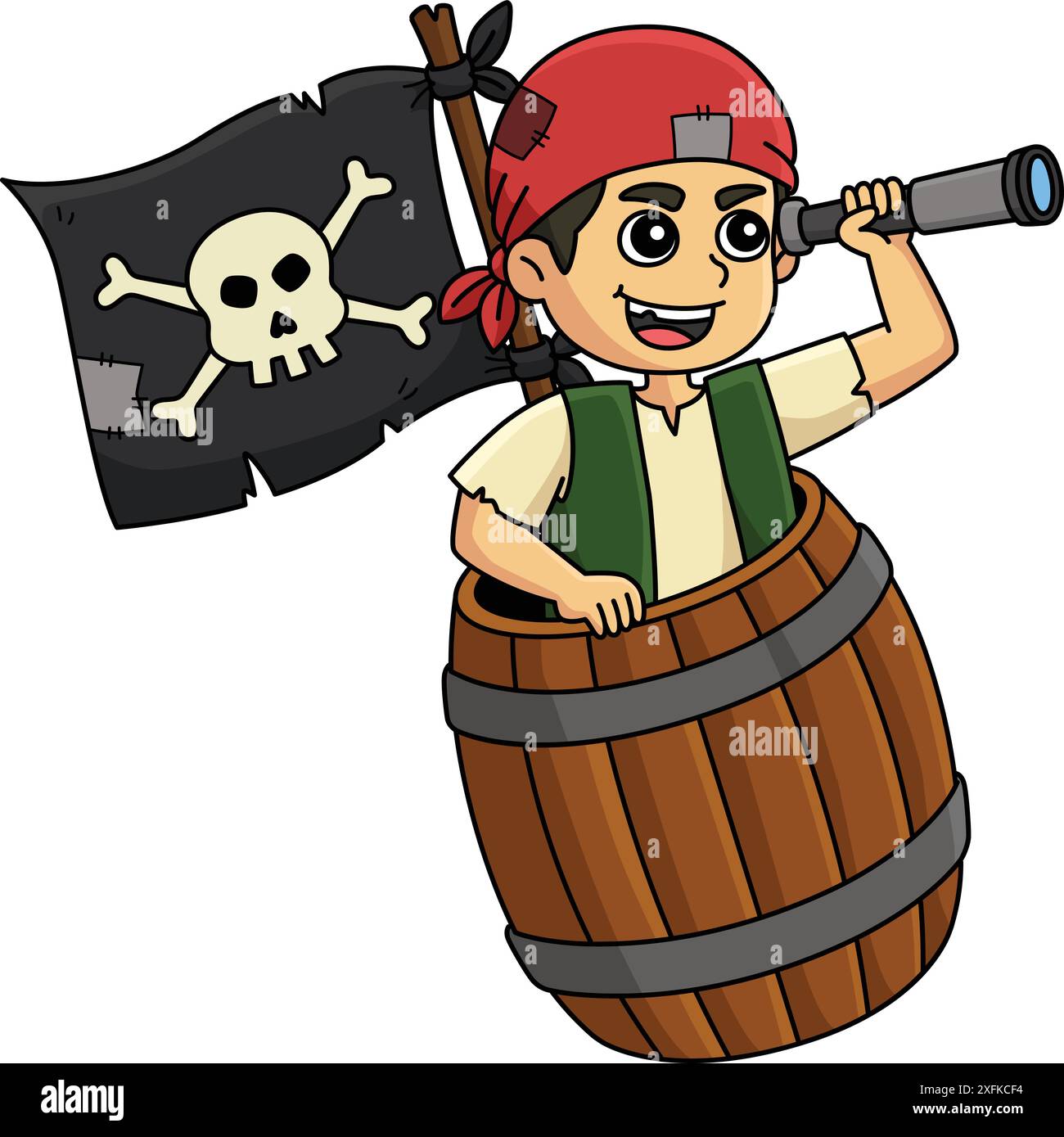 Lost Pirate Cartoon Colored Clipart Illustration Stock Vector Image ...
