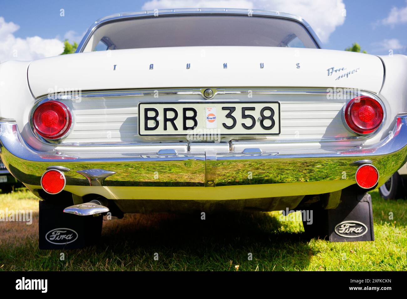 Rear view of a Ford Taunus 17 M, a classic convertible car Stock Photo ...