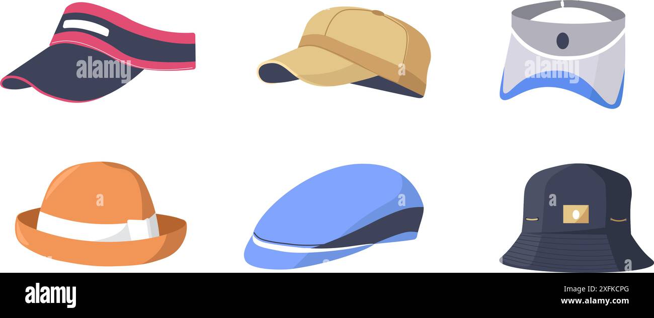 Different Types of Hats Illustration Stock Vector Image & Art - Alamy
