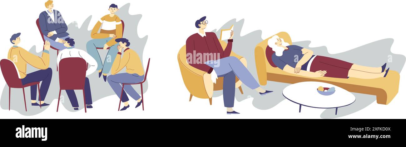 Psychotherapy and Counseling Session vector Stock Vector Image & Art ...