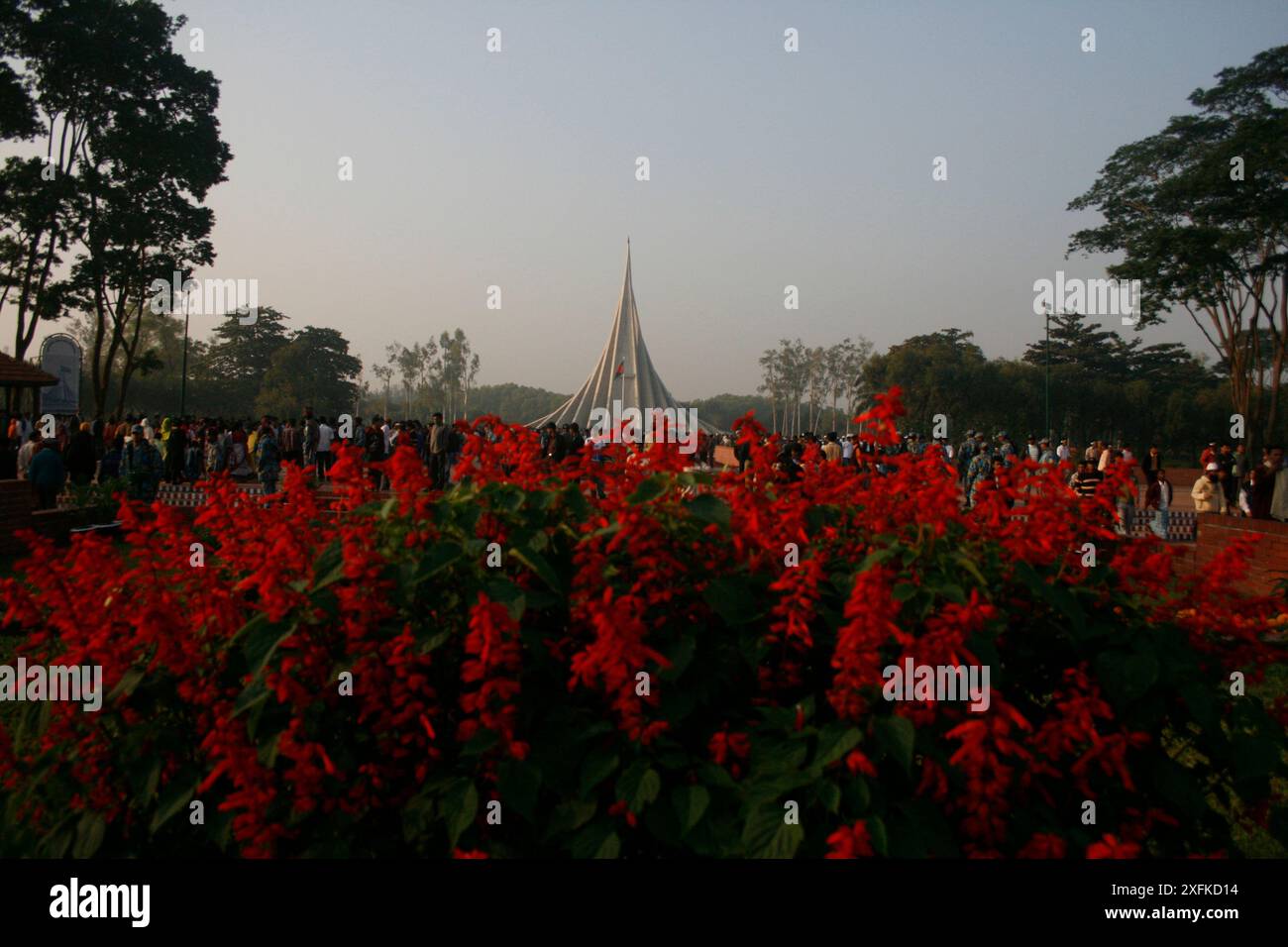 The National Memorial Tower or Jatiya Smriti Shoudha at Savar, about 20 ...