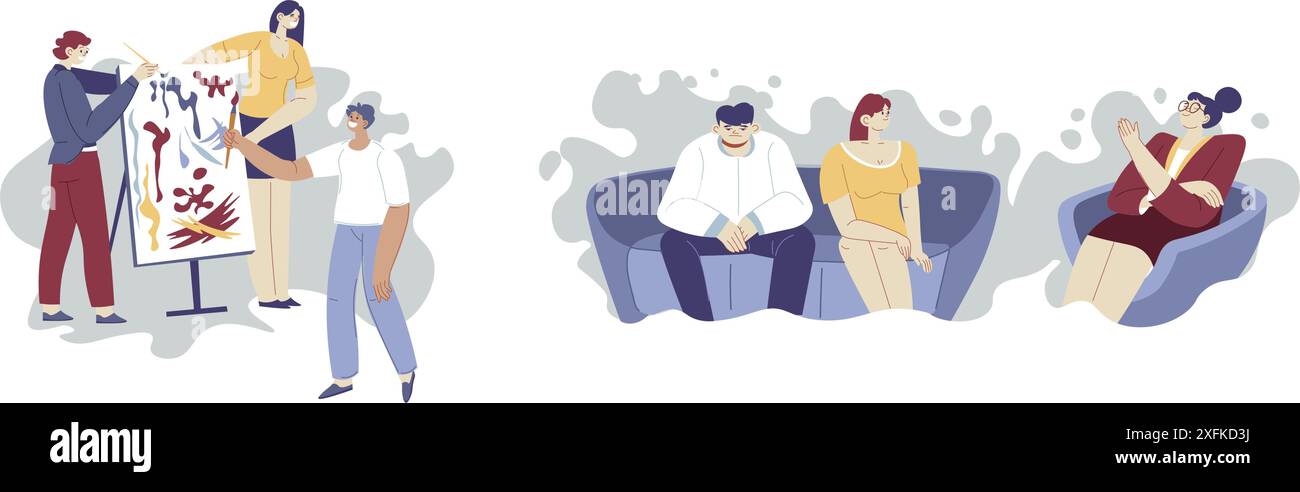 Psychotherapy and Counseling Session vector Stock Vector Image & Art ...