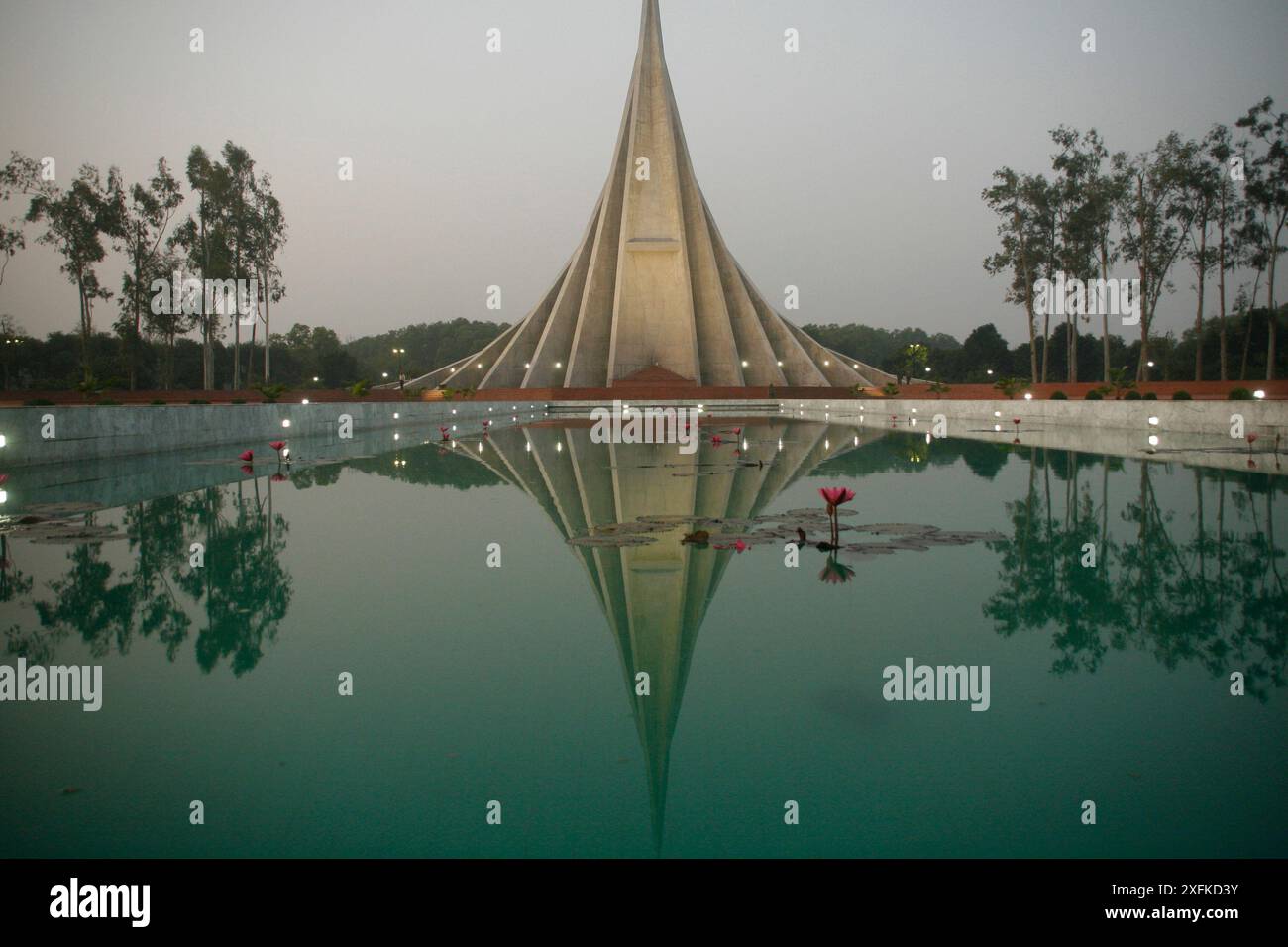 The National Memorial Tower or Jatiya Smriti Shoudha at Savar, about 20 km from Dhaka, in memory ...