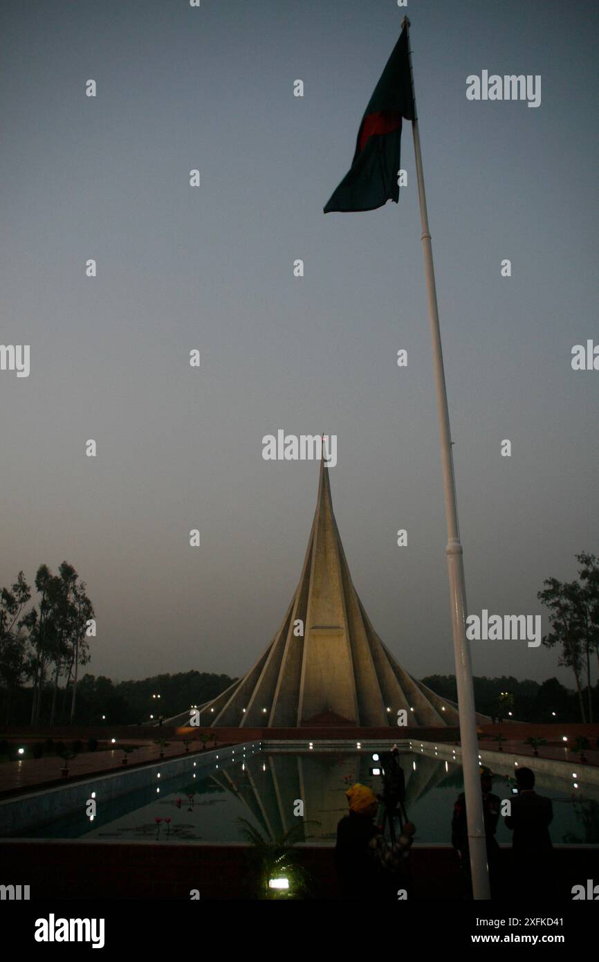 The National Memorial Tower or Jatiya Smriti Shoudha at Savar, about 20 ...