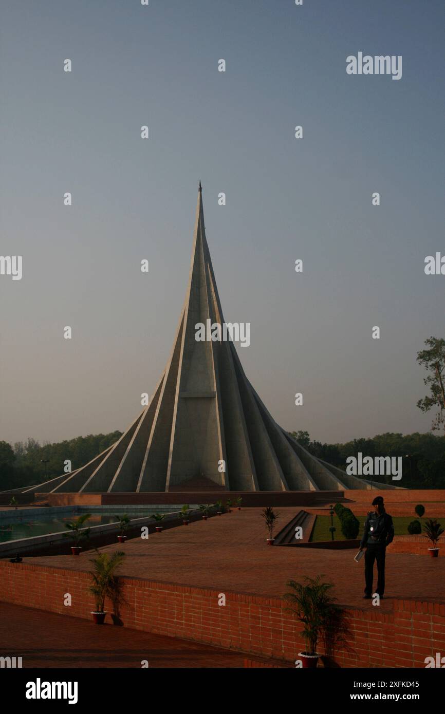 The National Memorial Tower or Jatiya Smriti Shoudha at Savar, about 20 ...