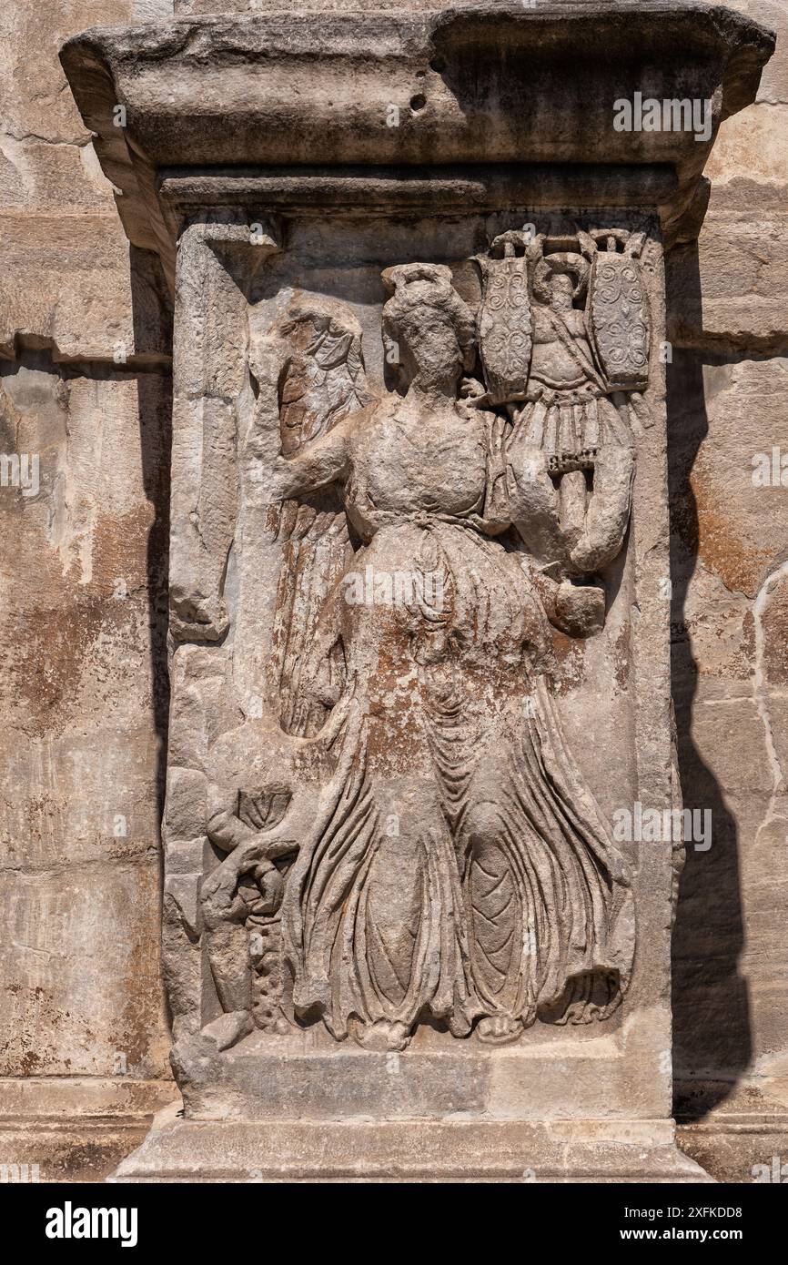 Ancient relief of Victoria, goddess of victory on Arch of Constantine ...