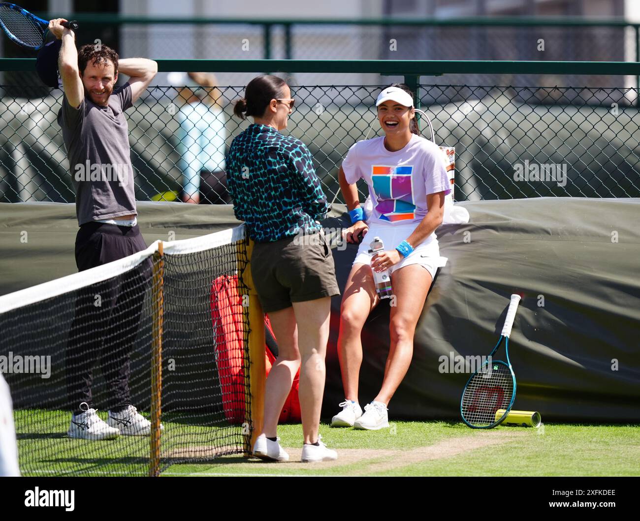 Emma Raducanu during a training session on day four of the 2024 ...
