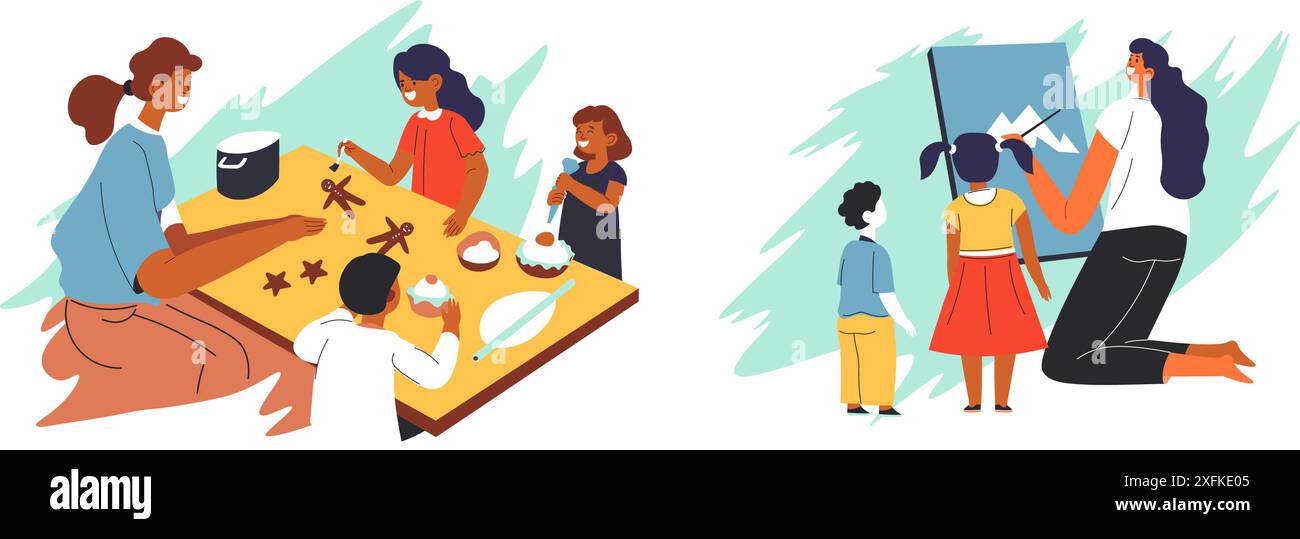 Creative Group Art Class vector Stock Vector Image & Art - Alamy