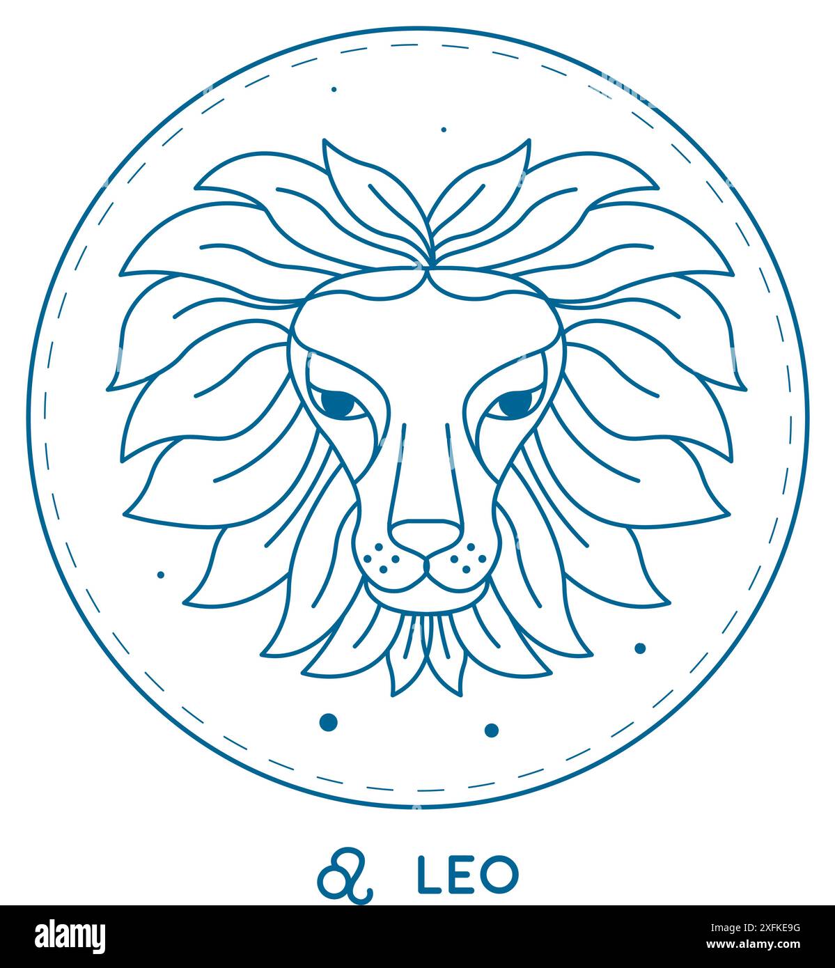Leo Zodiac Sign Illustration vector Stock Vector Image & Art - Alamy