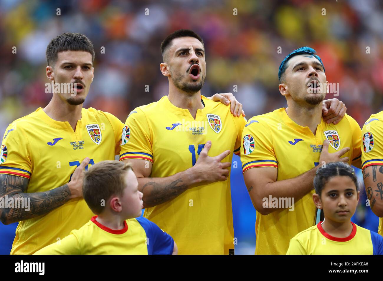 Munich, Germany. 02nd July, 2024. Andrei Burca of Romania in the UEFA ...