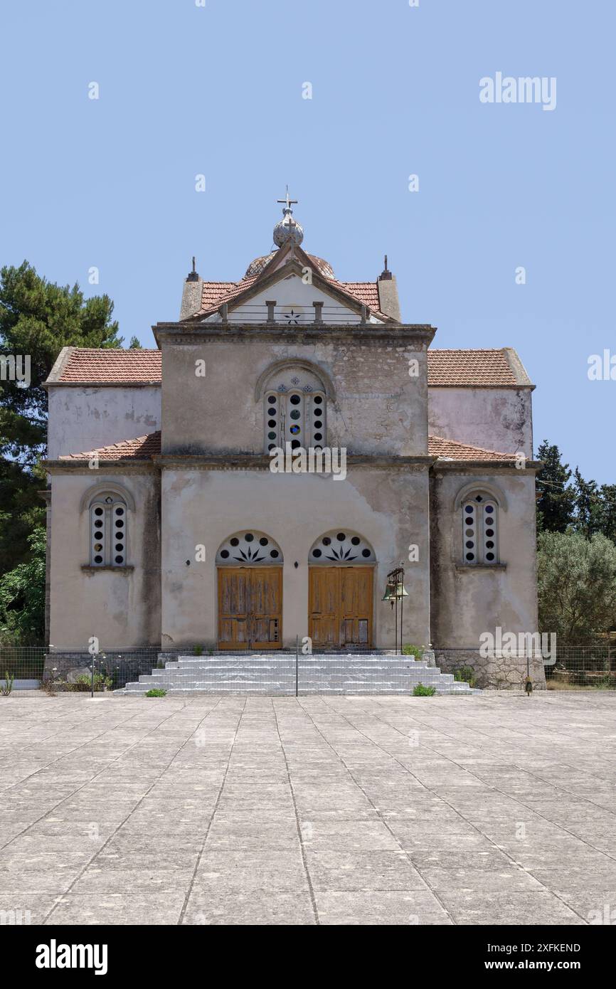 The earthquake damaged church at Antipata, Kefalonia, Greece Stock ...