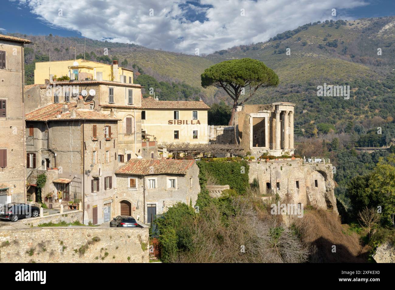 Temple of Vesta (Temple of the Sibyl) in Tivoli, Italy on the acropolis ...