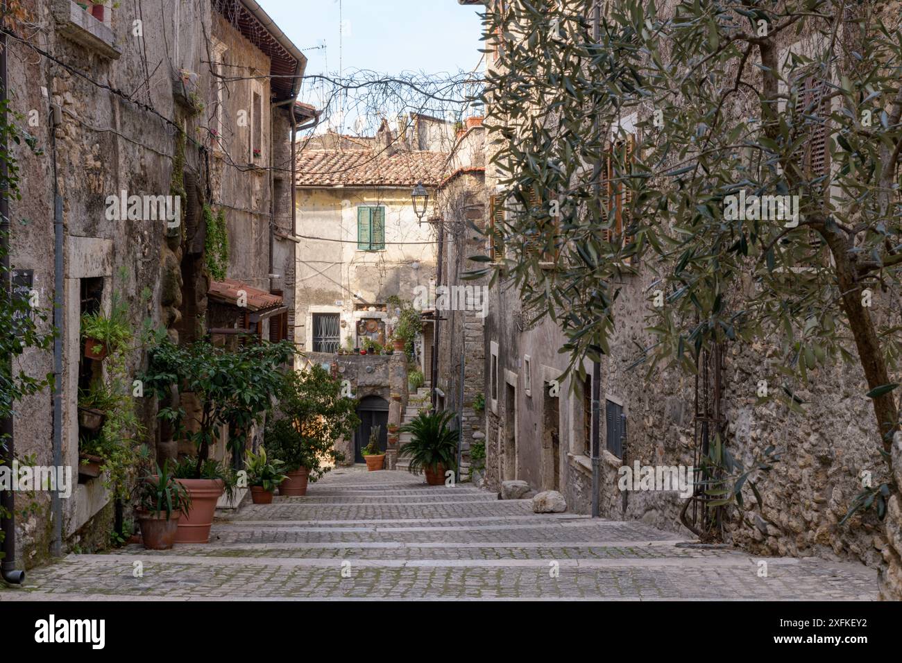 Picturesque streets in Tivoli, Italy Stock Photo - Alamy