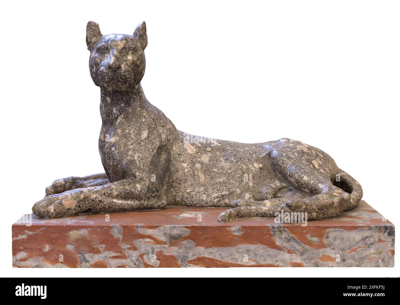 Ancient Roman sculpture of a panther. Granite Stock Photo - Alamy