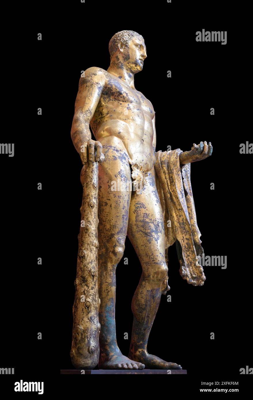 Gilded bronze 1st century AD Roman statue of Hercules found buried near ...