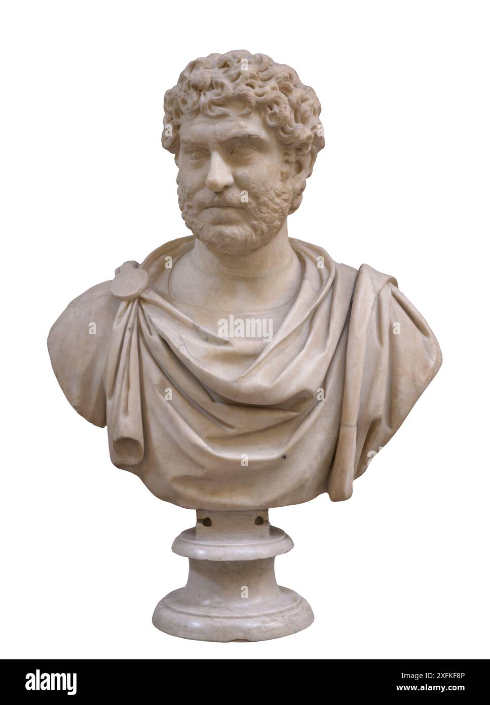 Male portrait with Hadrian's bust and head from the Caracalla era Stock ...